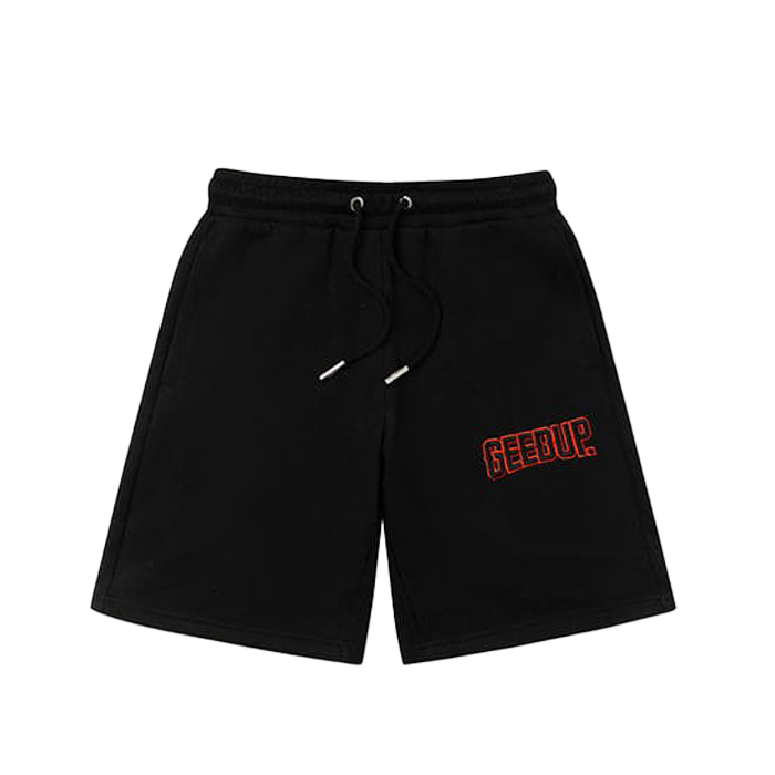 GEEDUP. Play For Keeps Embroidered Shorts - 'Black Orange' – Sole Provider