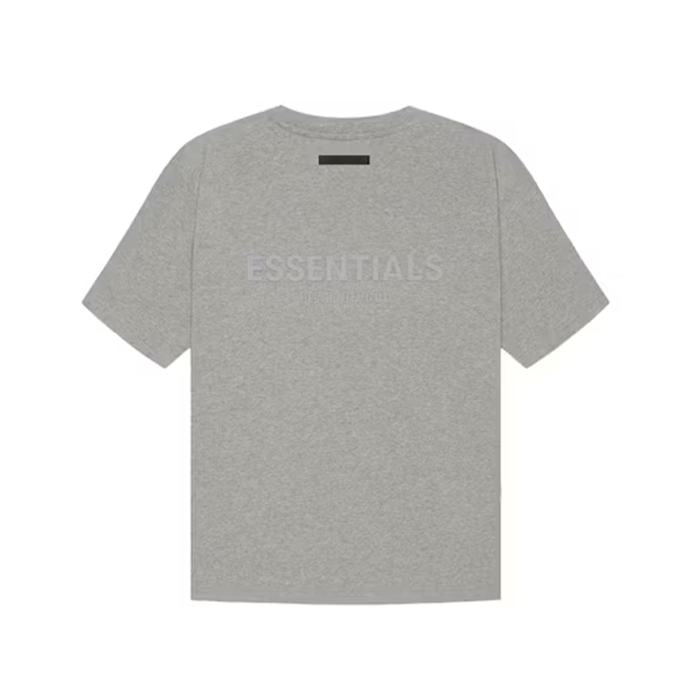 Fear of God Essentials Back Logo Tee SS21 - 'Dark Heather Oatmeal ...